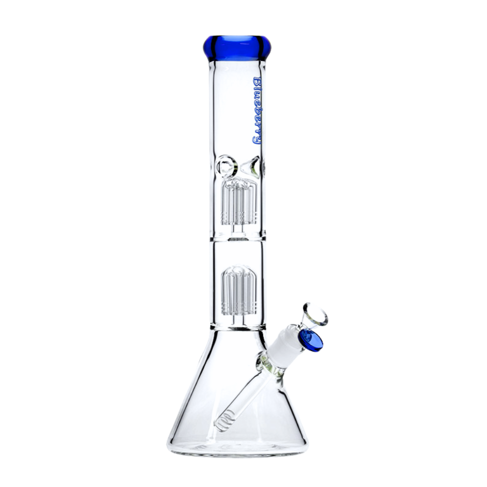 15" Blueberry Double Tree Perc Beaker - Assorted Colours – TheNorthBoro