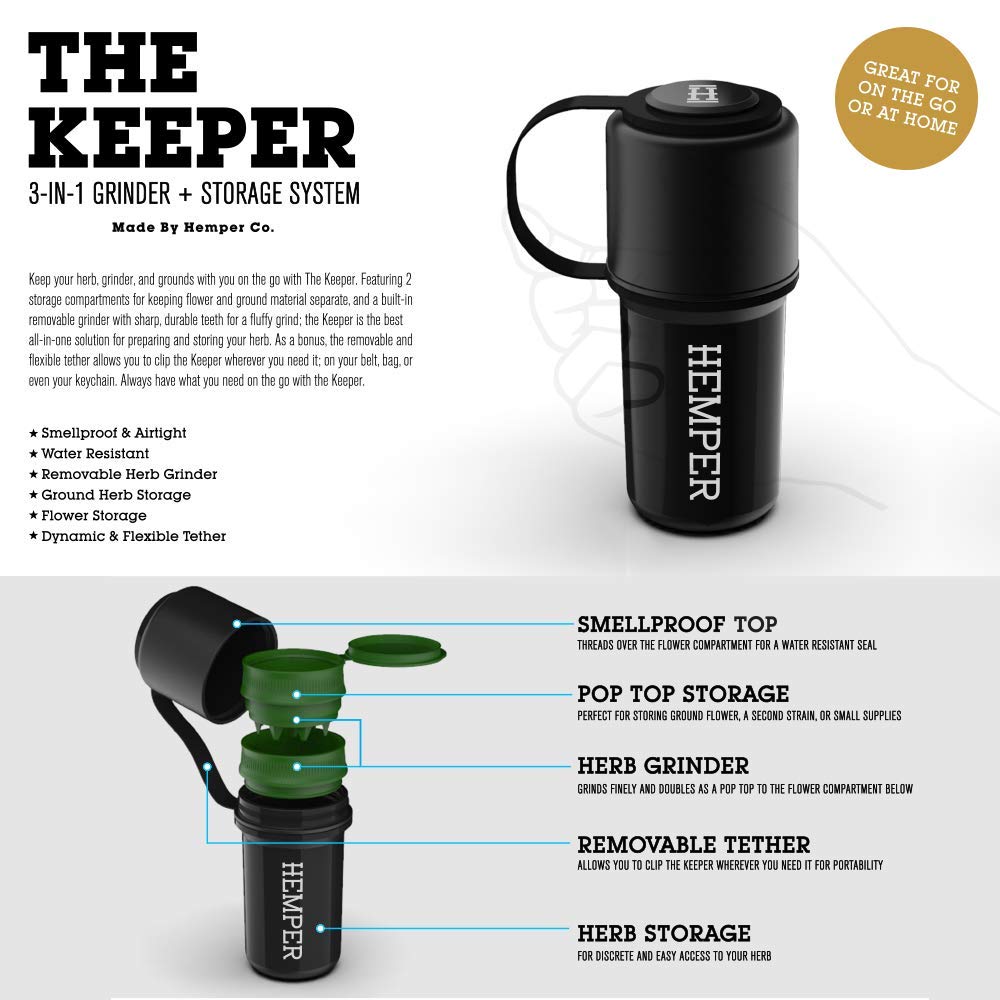 Hemper The Keeper Grinder - Smell Proof Airtight Container – TheNorthBoro